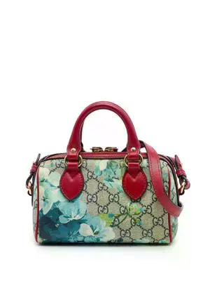 Gucci 2016-2026 Mini Gg Supreme Blooms Boston Bag Satchel - Neutrals