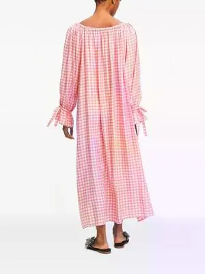 Sleeper Cha-cha Gingham Maxi Linen Dress