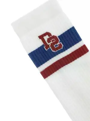 Dsquared2 Ribbed Logo Socks - White