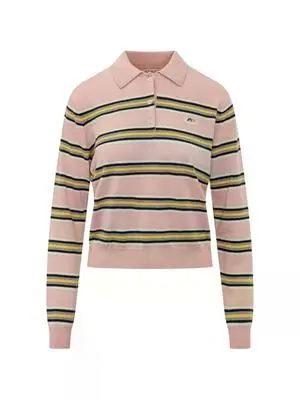 Fiorucci Angels Patch Striped Polo Sweater