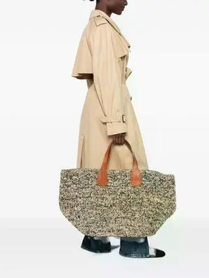 IBELIV Woven Leather-trim Tote Bag
