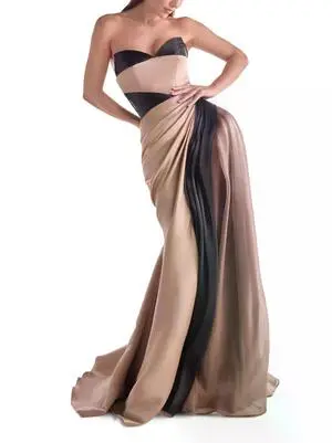 GABY CHARBACHY Strapless Draped Dress