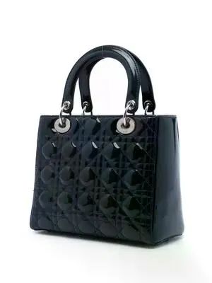 Dior Patent Cannage Lady Satchel - Blue