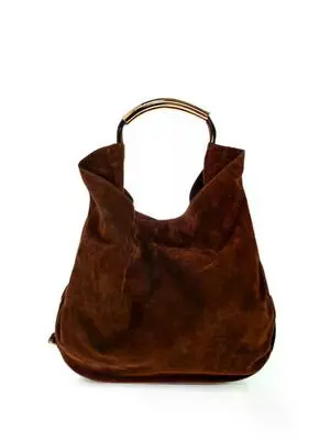 Moschino Large Handle Me Suede Tote Bag - Brown