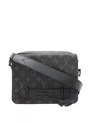 LOUIS VUITTON 2020-2025 Monogram Eclipse Steamer Messenger Crossbody Bag - Black