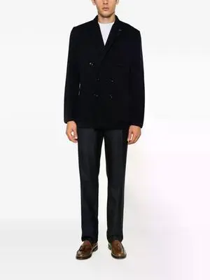 LARDINI Double-breasted Knit Blazer