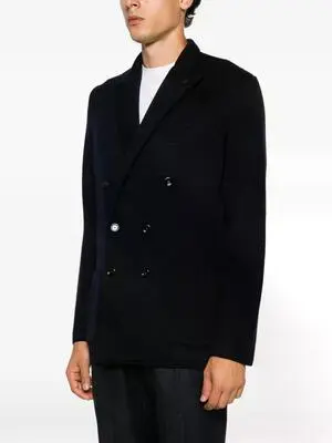 LARDINI Double-breasted Knit Blazer