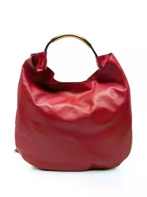 Moschino Handle Me Logo-plaque Leather Tote Bag - Red