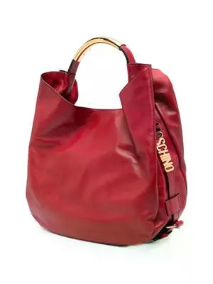 Moschino Handle Me Logo-plaque Leather Tote Bag