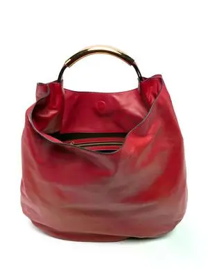Moschino Leather Tote Bag With Logo Plaque