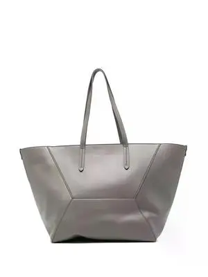 Brunello Cucinelli Paneled Leather Shoulder Bag - Grey