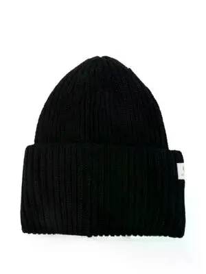 NINE:INTHE:MORNING Ribbed Knit Beanie Hat - Black
