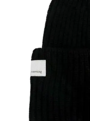 NINE:INTHE:MORNING Ribbed Knit Beanie Hat - Black
