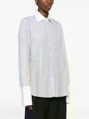 Prada Striped Shirt With Contrast Collar