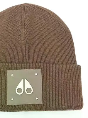 Moose Knuckles Logo-patch Ribbed Knit Beanie Hat