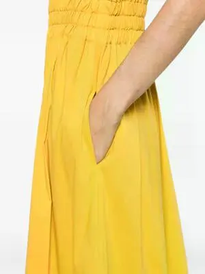 CLIPS Two-tone Smocked Midi Dress - Yellow