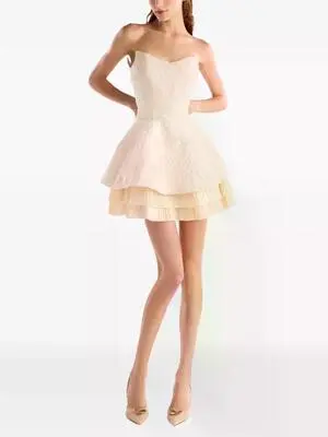 GABY CHARBACHY Pleated-trim Textured Mini Dress