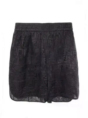 Fendi Zucca Pattern Silk Shorts - Black