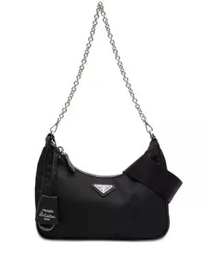 Prada 2000-2013 Saffiano Trimmed Re Nylon Re Edition 2005 Satchel - Black