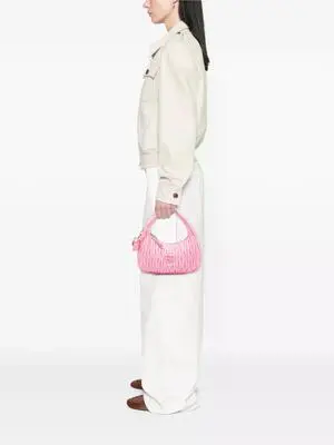 Miu Miu 2010-2026 Medium Matelasse Tessuto Wander Hobo Bag - Pink
