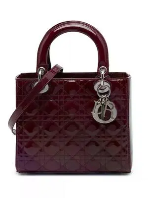 Dior 2011 Medium Patent Cannage Lady Satchel - Red