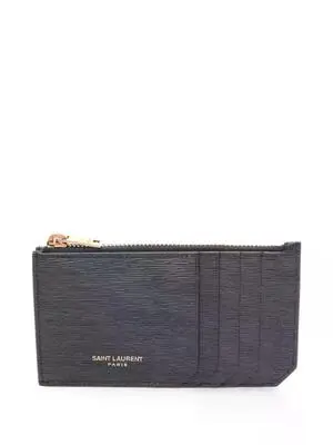 Saint Laurent 2020s Fragment Zip Pouch Coin Purse - Black