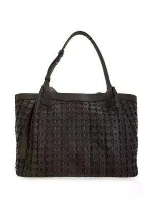 SERAPIAN Small Mosaico Woven Leather Tote Bag