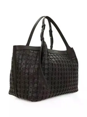 SERAPIAN Small Mosaico Woven Leather Tote Bag