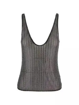 VENUJA Crystal Embellished Mesh Top