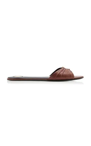 Saint Laurent Babylone 00 Leather Slide Sandals