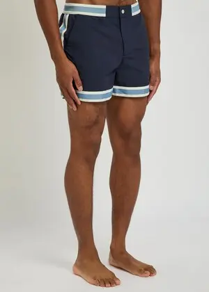CHE Ché Striped Poplin Swim Shorts