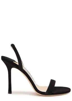 JIMMY CHOO Suede Slingback Sandals - Black