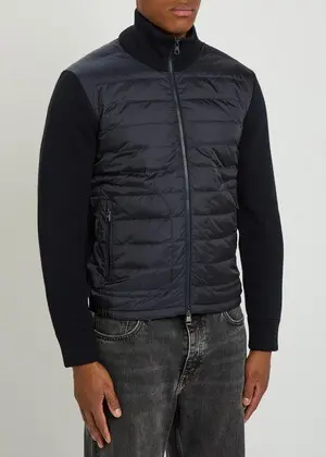 Moncler Quilted Knit And Nylon Jacket