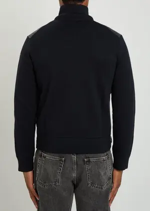 Moncler Quilted Knit And Nylon Jacket