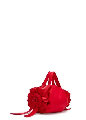 Simone Rocha Double Ribbon Rosette Mini Nylon Top Handle Bag - Red