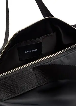 Simone Rocha Double Ribbon Rosette Nylon Top Handle Bag