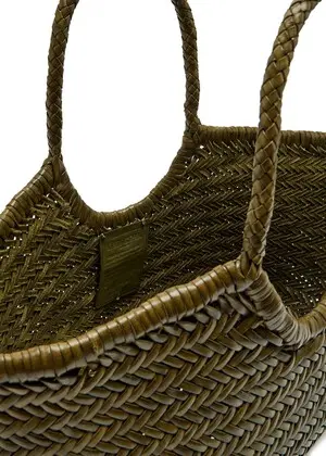 Dragon Diffusion Nantucket Big Woven Leather Tote Bag - Khaki