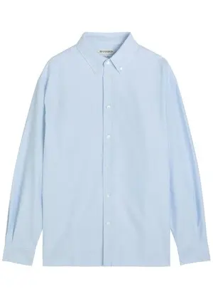 JW Anderson Logo-embroidered Cotton Shirt - Light Blue