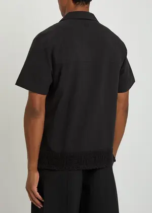 CHE Inigo Crot-trim Cotton And Linen-blend Shirt - Black