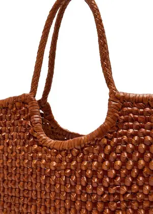 Dragon Diffusion Nantucket Cactus Woven Leather Tote Bag