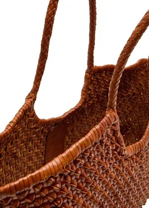 Dragon Diffusion Nantucket Cactus Woven Leather Tote Bag
