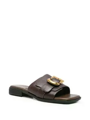 SERGIO MORETTI FIRENZE Buckle Detail Leather Sandals