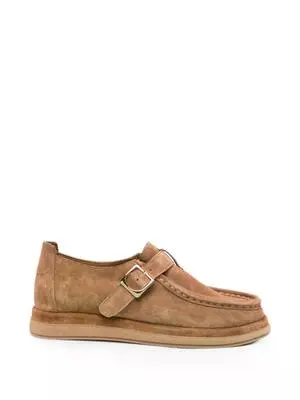 SERGIO MORETTI FIRENZE Buckle-fastening Suede Loafers - Brown