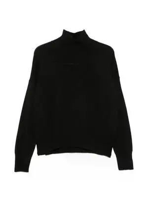 ARAGONA Roll-neck Ribbed-trim Sweater - Black