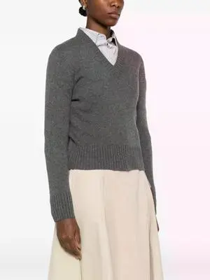 ARAGONA V-neck Ribbed-trim Sweater