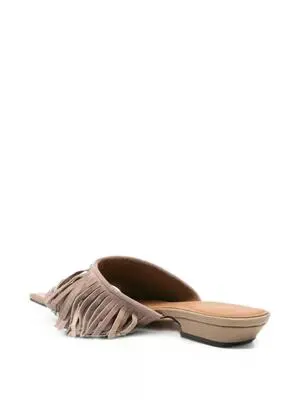 SERGIO MORETTI FIRENZE Fringed Suede Sandals