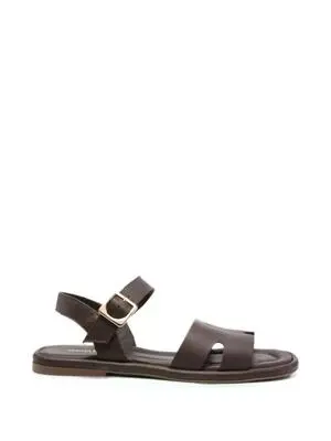 SERGIO MORETTI FIRENZE Buckle-fastening Leather Sandals - Brown