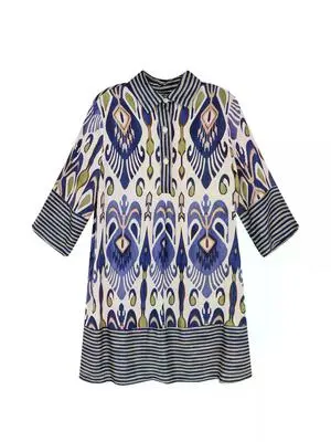 BYE FIRENZE Patterned Mini Dress - Neutrals