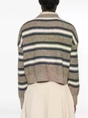Brunello Cucinelli Striped Crew Neck Sweater