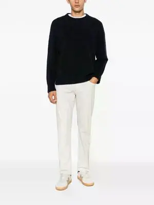 ATOMO FACTORY Crew Neck Long Sleeve Sweater - Blue